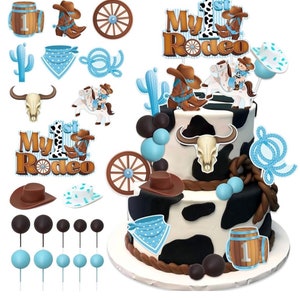 My First Rodeo Cake Topper Cowboy Cake Decorations One Cake Topper 1st ...
