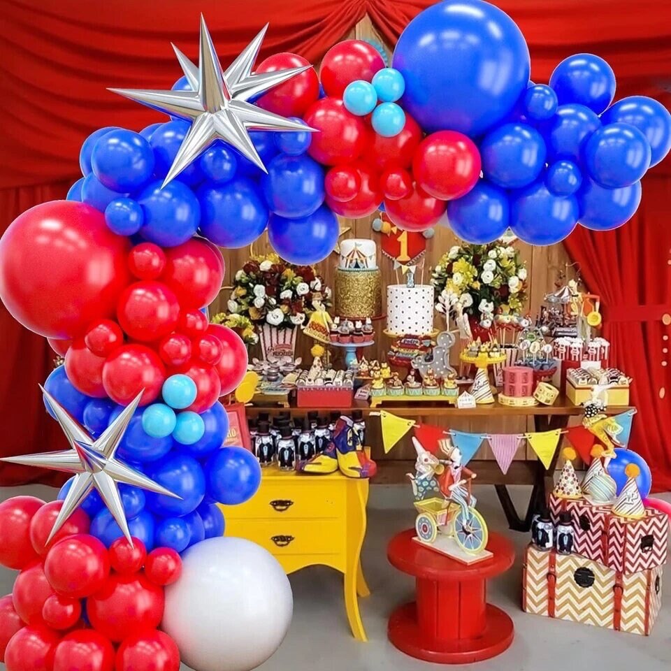 Red Blue Balloon Garland Kit,red Blue Balloon Arch With Red and Dark ...