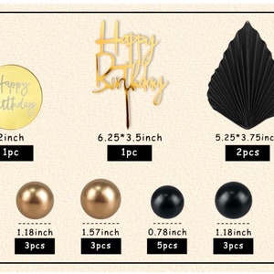 25 PCS Birthday Cake Topper Set, Acrylic Happy Birthday Cake Toppers ...