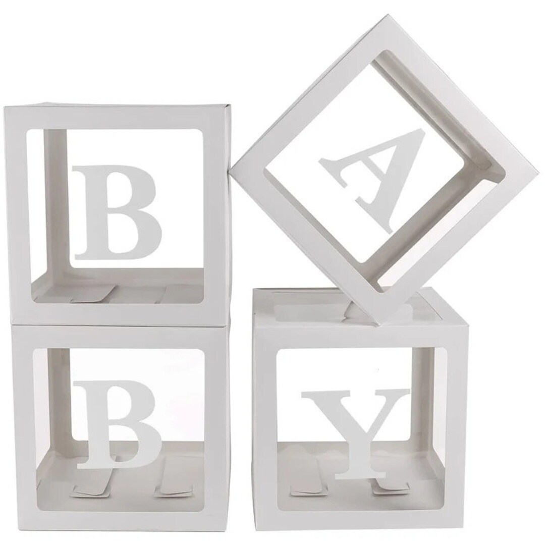 Baby Boxes With Letters for Baby Shower, Clear Baby Shower Decorations ...