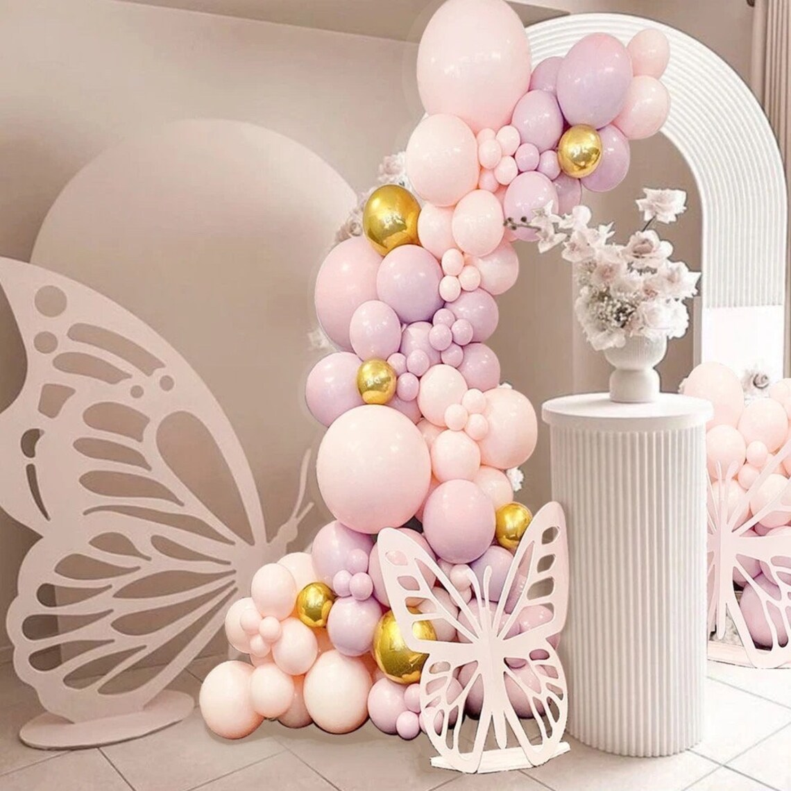 Pink and Gold Balloon Garland Arch Kit Wedding Birthday Party Balloons ...