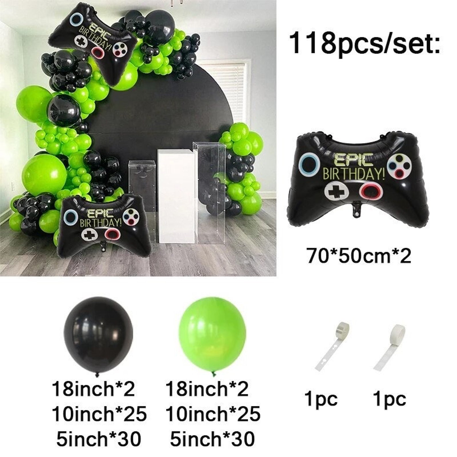Video Game Balloon Garland Arch Kit, Game on Birthday Party Balloons ...