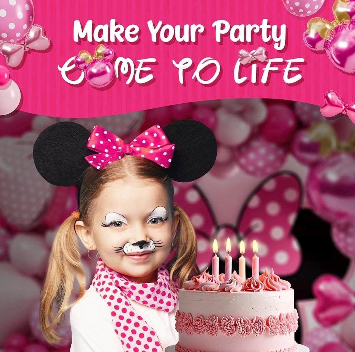 ALL-IN-1 Minnie Balloon Arch Kit With BONUS Bow & Mouse Head Balloons ...