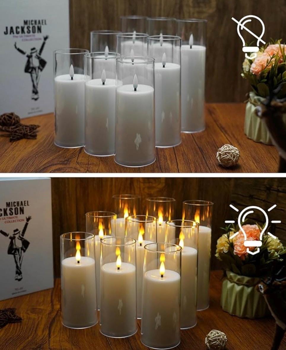 Flickering Flameless Candles Battery Operated With Remote and Timer ...