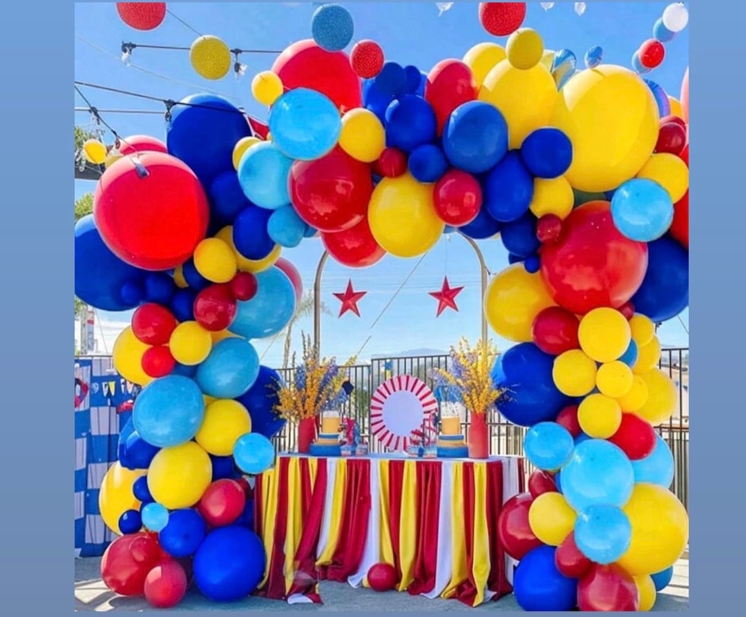 Red Blue Yellow Balloon Garland Royal Blue Red Balloons Pastel Yellow ...