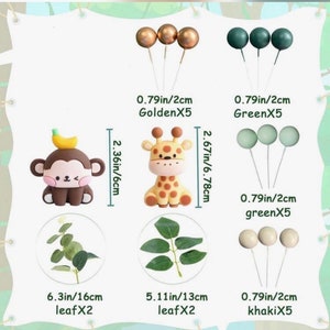 Jungle Safari Animal Cake Toppers | Giraffe Monkey Set Cake Topper ...