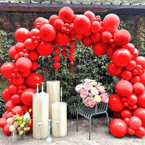 200 Pieces Red Balloons Red Balloon Arch Kit Red Balloon Garland Kit ...