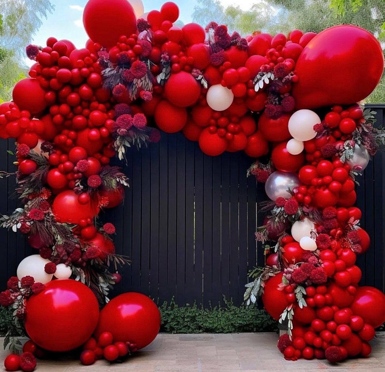 Red Balloons Double Stuffed Red Balloons Different Sizes Latex Ruby Red ...