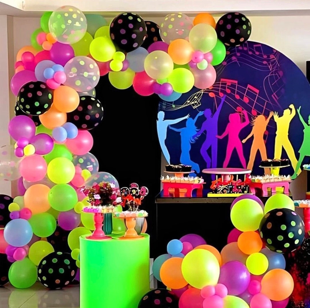 Luminous Balloon ,NEON Balloon Garland Kit, NEON Balloon Arch Disco ...