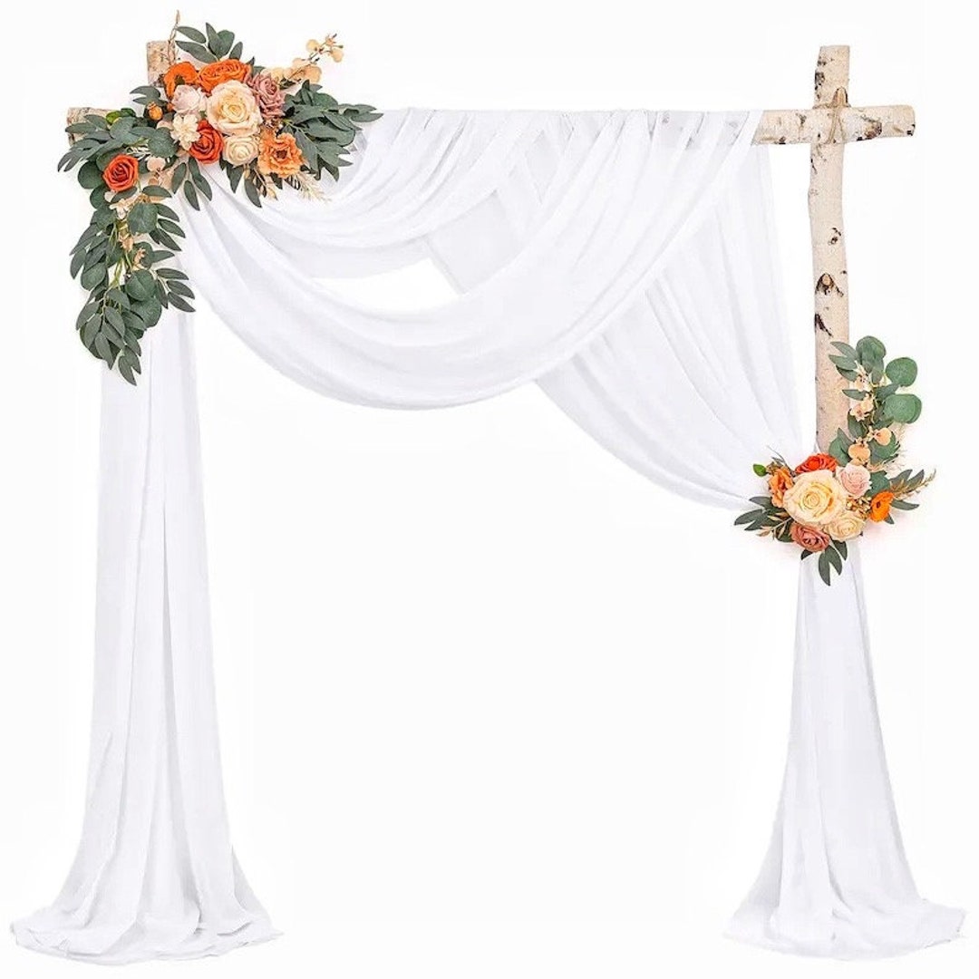 Wedding Arch Draping Fabric,4 Panels 28"x20ft White Wedding Arch Drapes ...