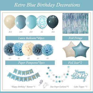 Blue Birthday Decorations - Blue Party Decor Balloons With Happy ...