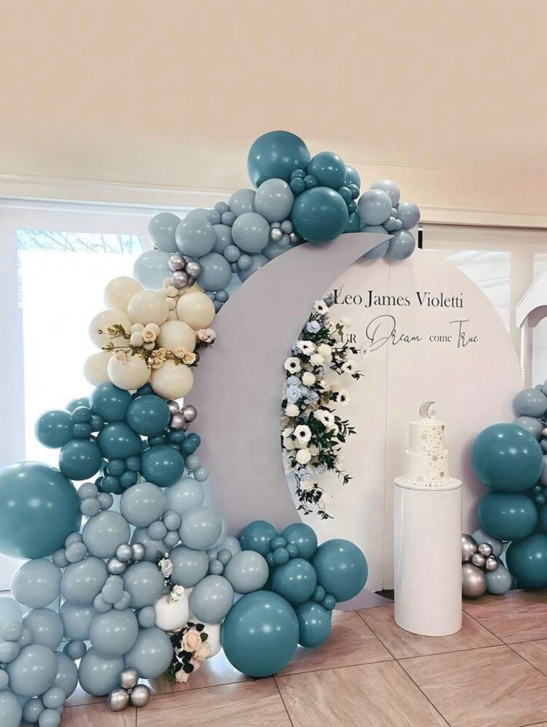 Blue Balloon Arch Kit Dusty Blue Sand White Balloons for Baby Shower ...