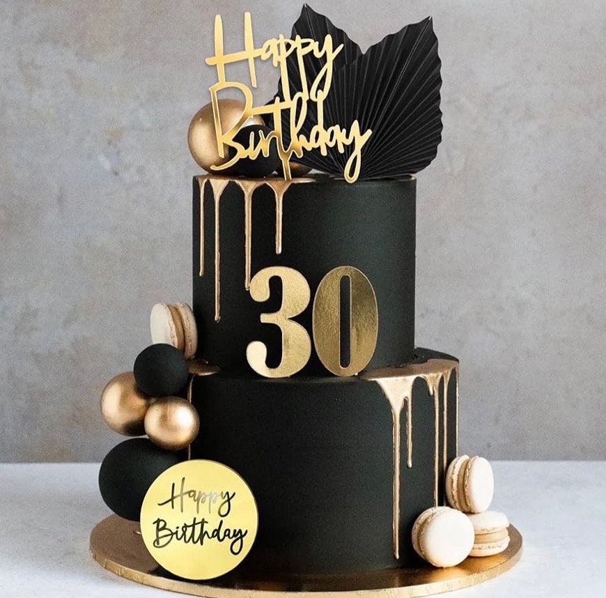 25 PCS Birthday Cake Topper Set, Acrylic Happy Birthday Cake Toppers ...