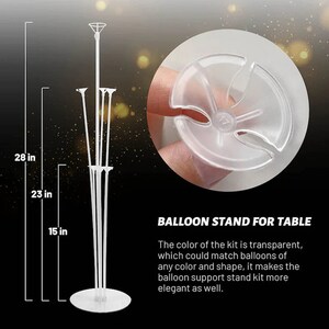 4 Set Balloon Stand Kit - Table Balloon Stands With Base, Easy Assembly ...