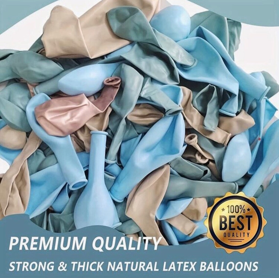 Dusty Baby Blue Balloons Balloon Arch Garland Kit,sand White Metallic ...
