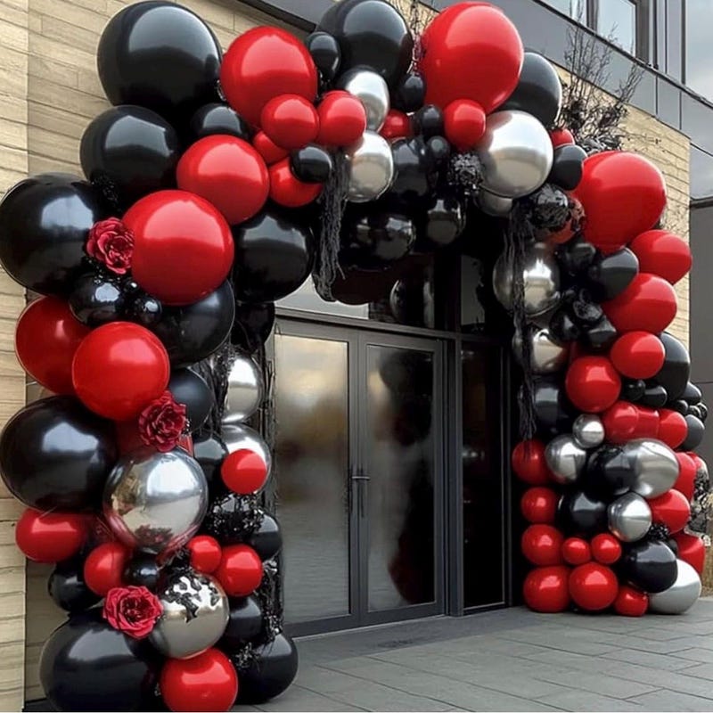 Red and Black Balloon Decoration - Etsy
