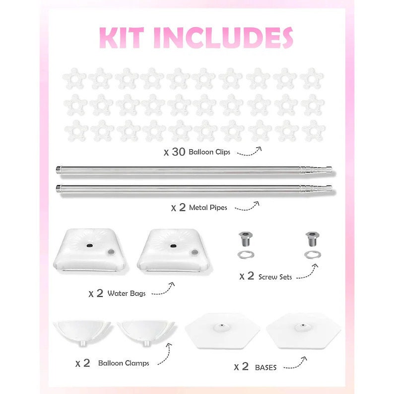 Heavy Duty Metal Balloon Column Stand Kit, Set of 2, 80 Inch Height ...