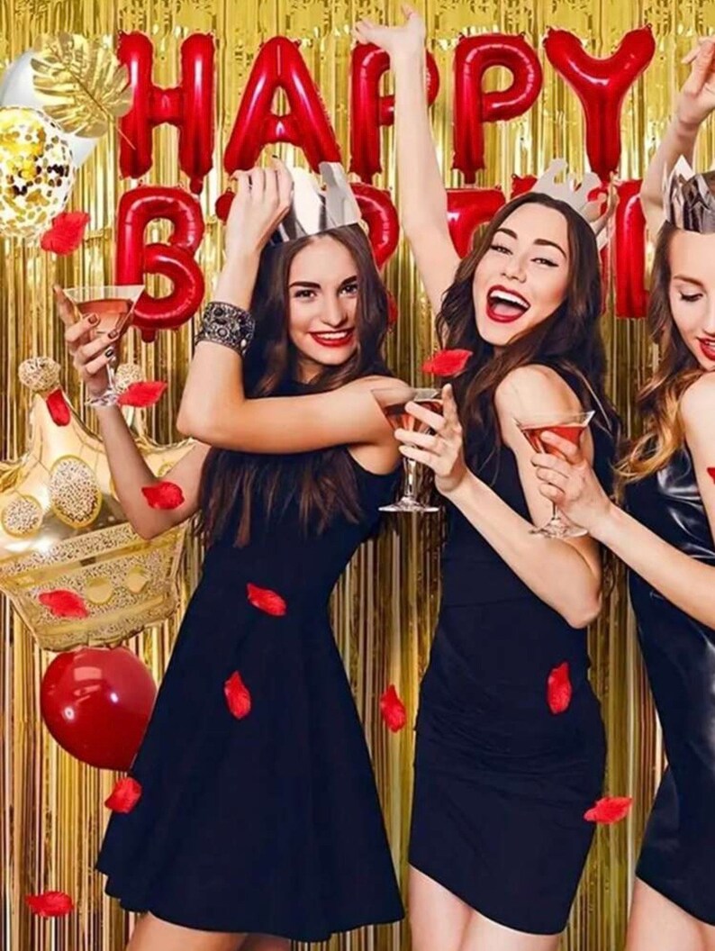 Red Gold Birthday Decorations, Red Party Decorations, White Gold ...