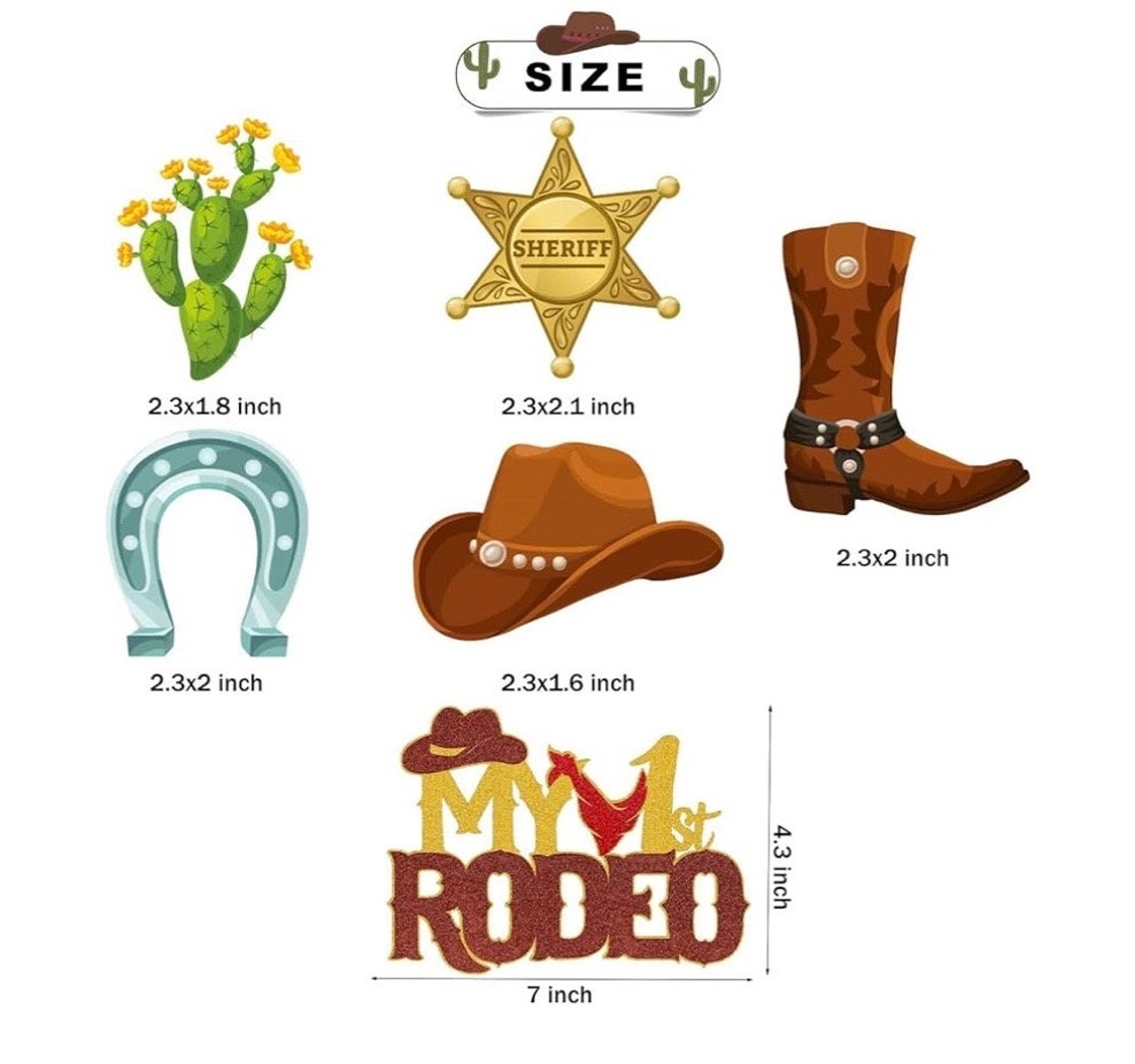 My First Rodeo Birthday Decorations, Hombae Western Cowboy First ...