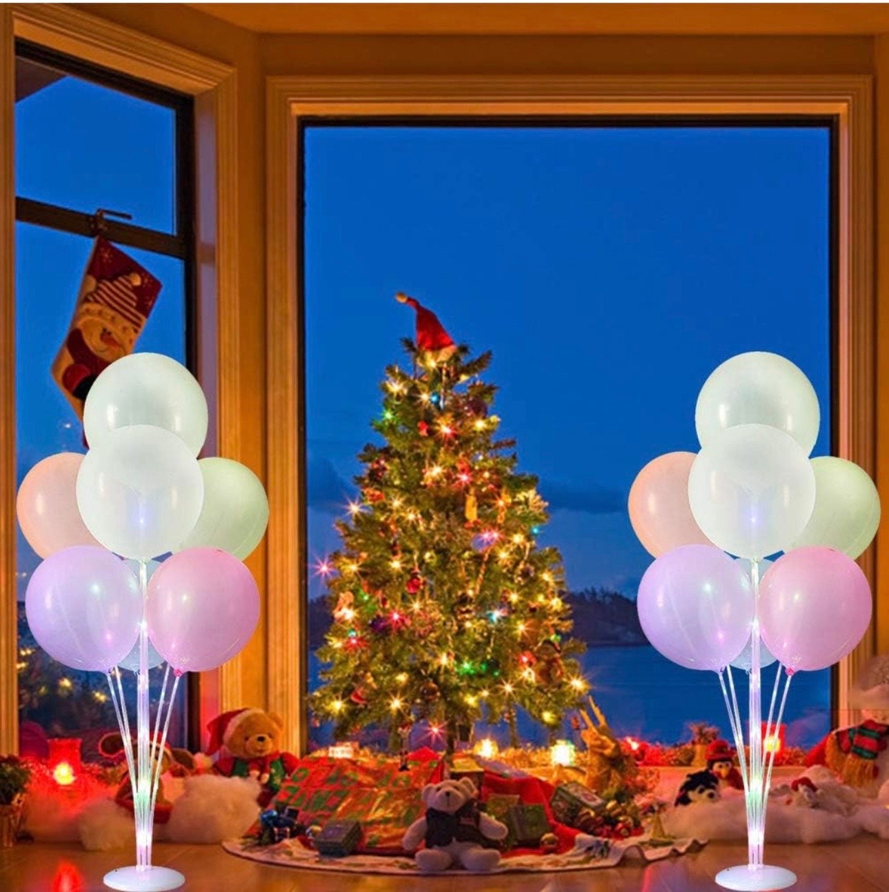 Light up Balloon Stand Kit-2 Set Clear Balloon Stand for Table, Floor ...