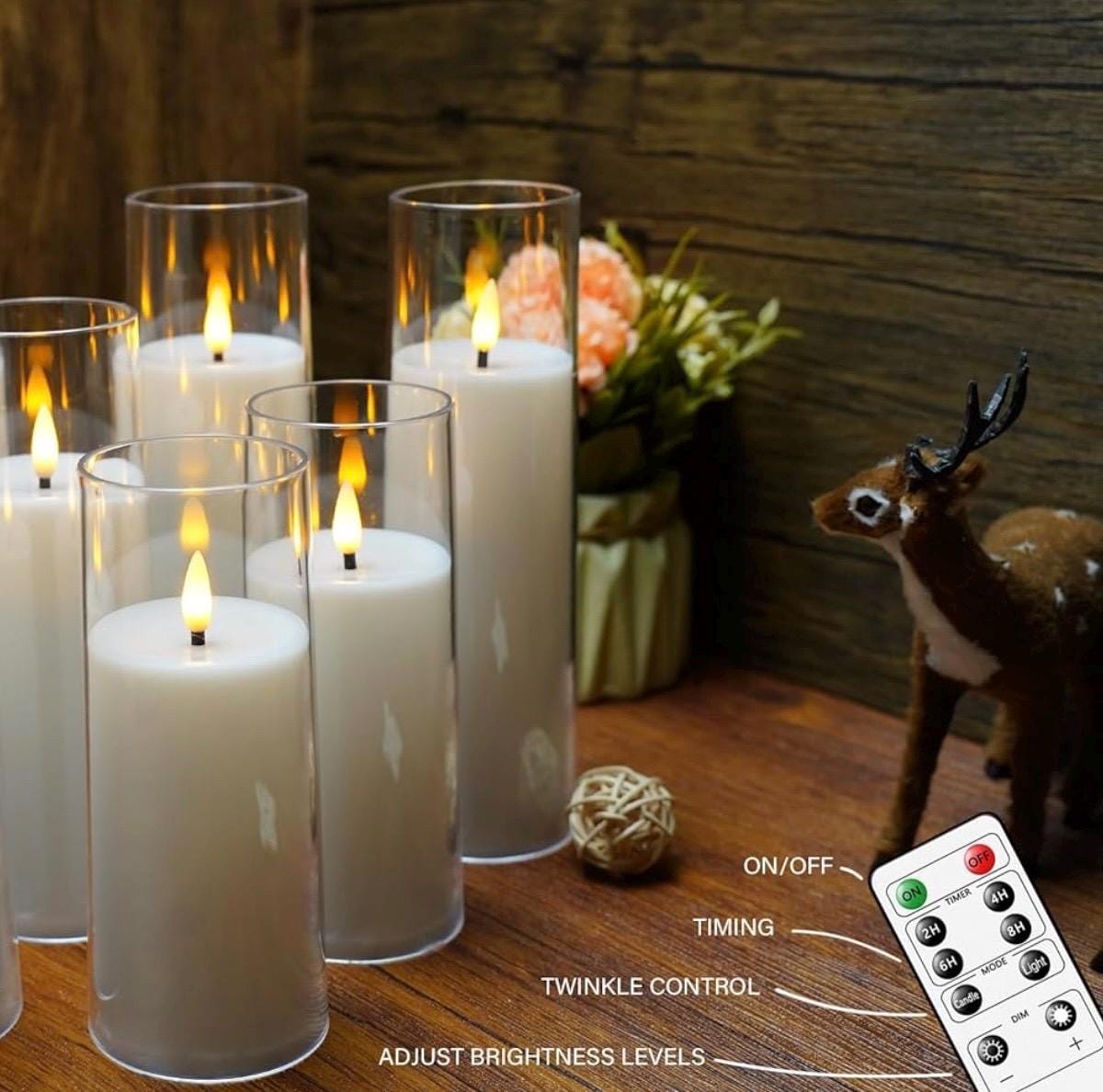 Flickering Flameless Candles Battery Operated With Remote and Timer ...