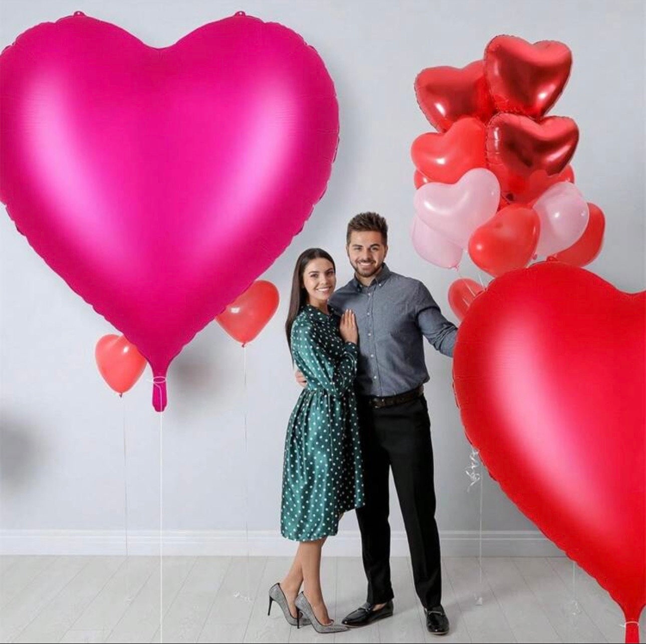 63 Inch Red Heart Balloons,giant Heart Shaped Love Balloons for ...