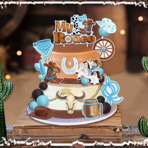My First Rodeo Cake Topper Cowboy Cake Decorations One Cake Topper 1st ...