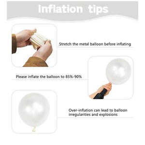 Pearl White Balloons Different Sizes 5 10 12 In, White Balloon Garland ...