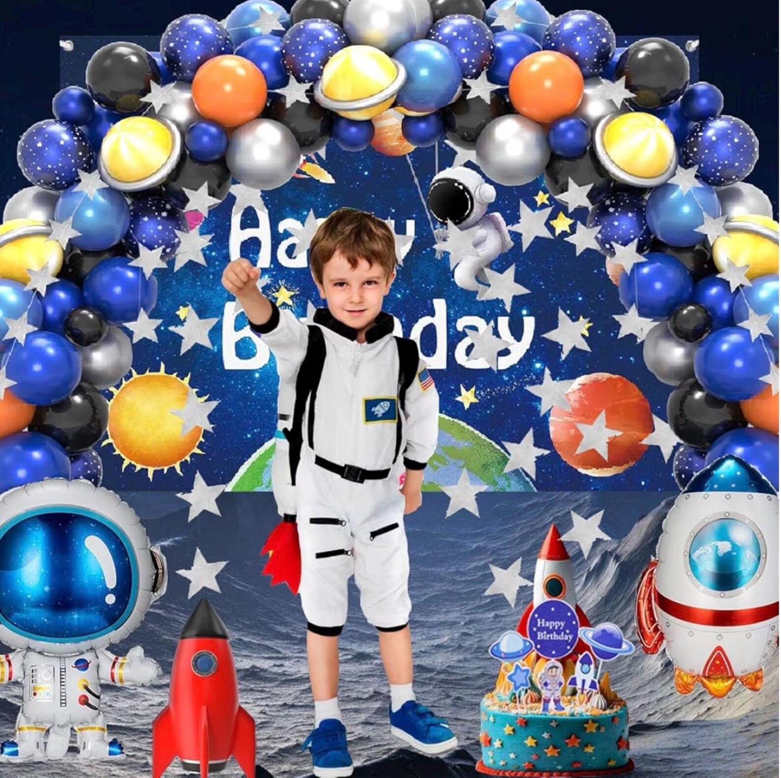 96pcs Outer Space Astronaut Party Decorations - Galaxy Themed Party ...