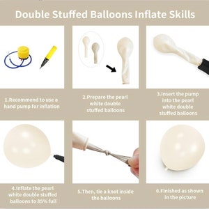 Pearl White Double Stuffed Balloons Different Size 115pcs White Pearl ...