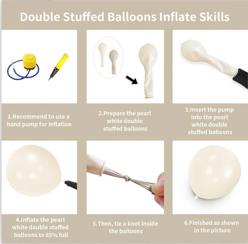 Pearl White Double Stuffed Balloons Different Size 115pcs White Pearl ...