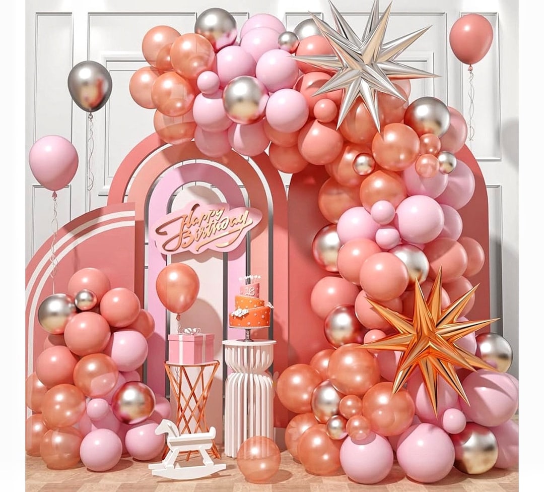 Rose Gold Pink Balloon Arch Kit 100PCS Rose Gold Balloon Garland With ...