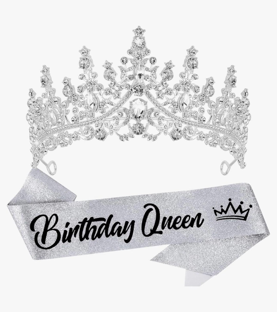 Hairband Tiara Crowns for Women Girls 2 Pieces Crystal Birthday Queen ...