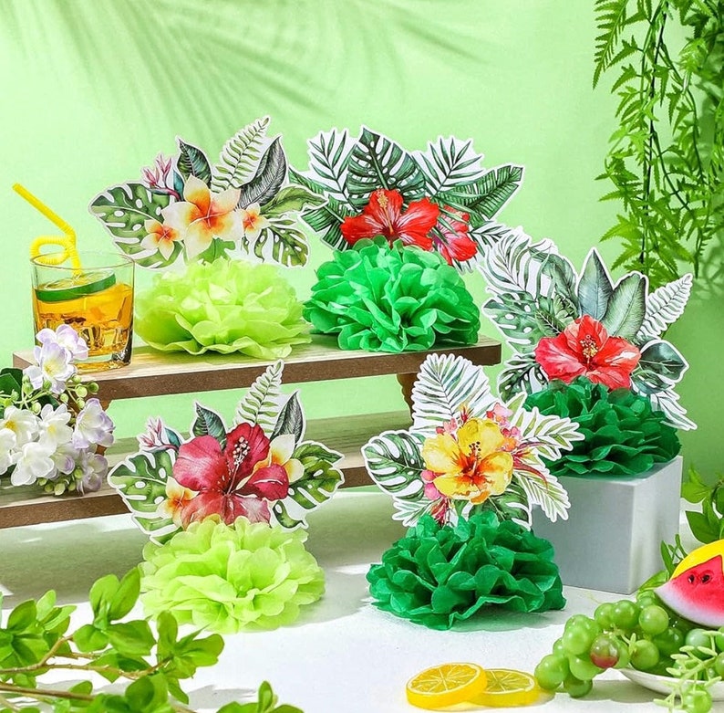 9pcs Hawaii Luau Honeycomb Centerpieces Tropical Aloha Party ...