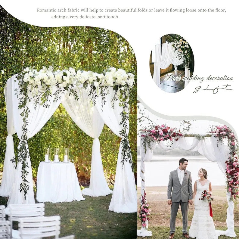 Wedding Arch Draping Fabric,4 Panels 28x20ft White Wedding Arch Drapes ...