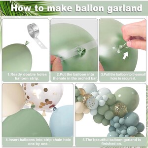 170pcs Dusty Blue Green Balloon Garland Arch Kit Haze Fog Blue Ash Mist ...