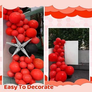 200 Pieces Red Balloons Red Balloon Arch Kit Red Balloon Garland Kit ...