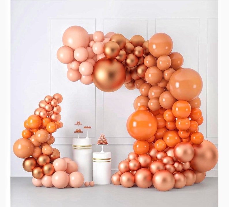 150PCS Orange Balloon Garland Kit, Metallic Orange Balloons Macaron ...