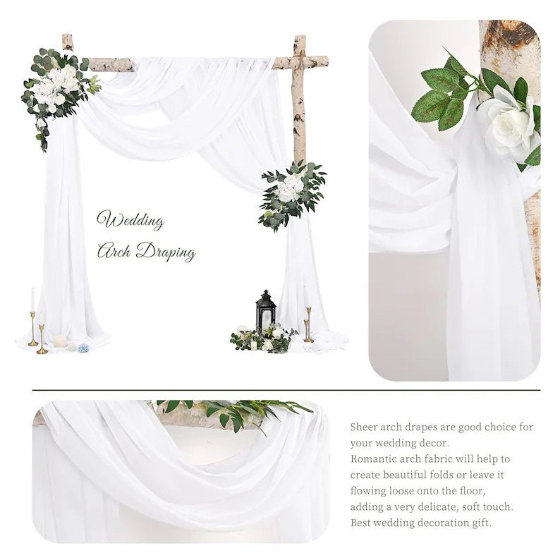Wedding Arch Draping Fabric,4 Panels 28x20ft White Wedding Arch Drapes ...