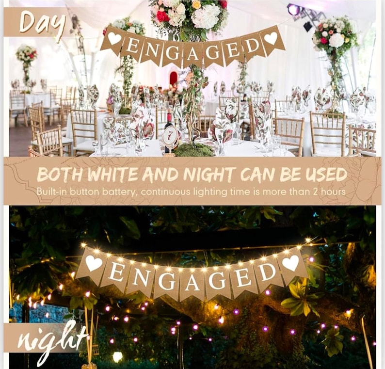 Engagement Party Decorations Engaged Banner Heart Burlap Rustic Bunting ...