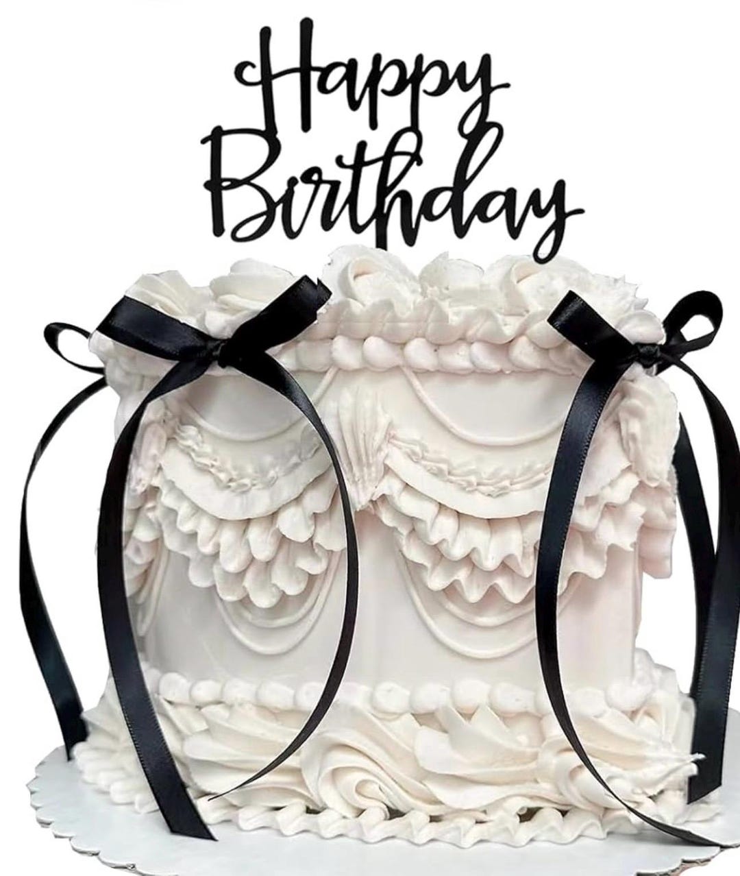 Bow Cake Topper Ribbion Cake Topper With Happy Birthday Sign Coquette ...