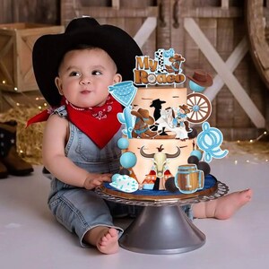 My First Rodeo Cake Topper Cowboy Cake Decorations One Cake Topper 1st ...