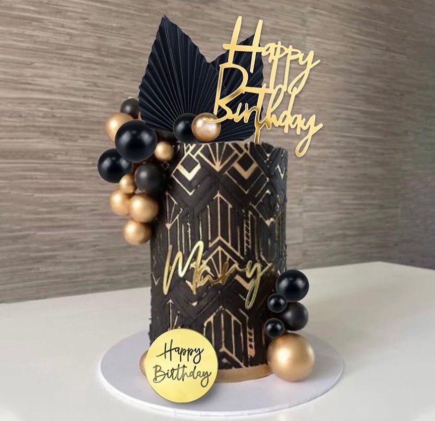 25 PCS Birthday Cake Topper Set, Acrylic Happy Birthday Cake Toppers ...