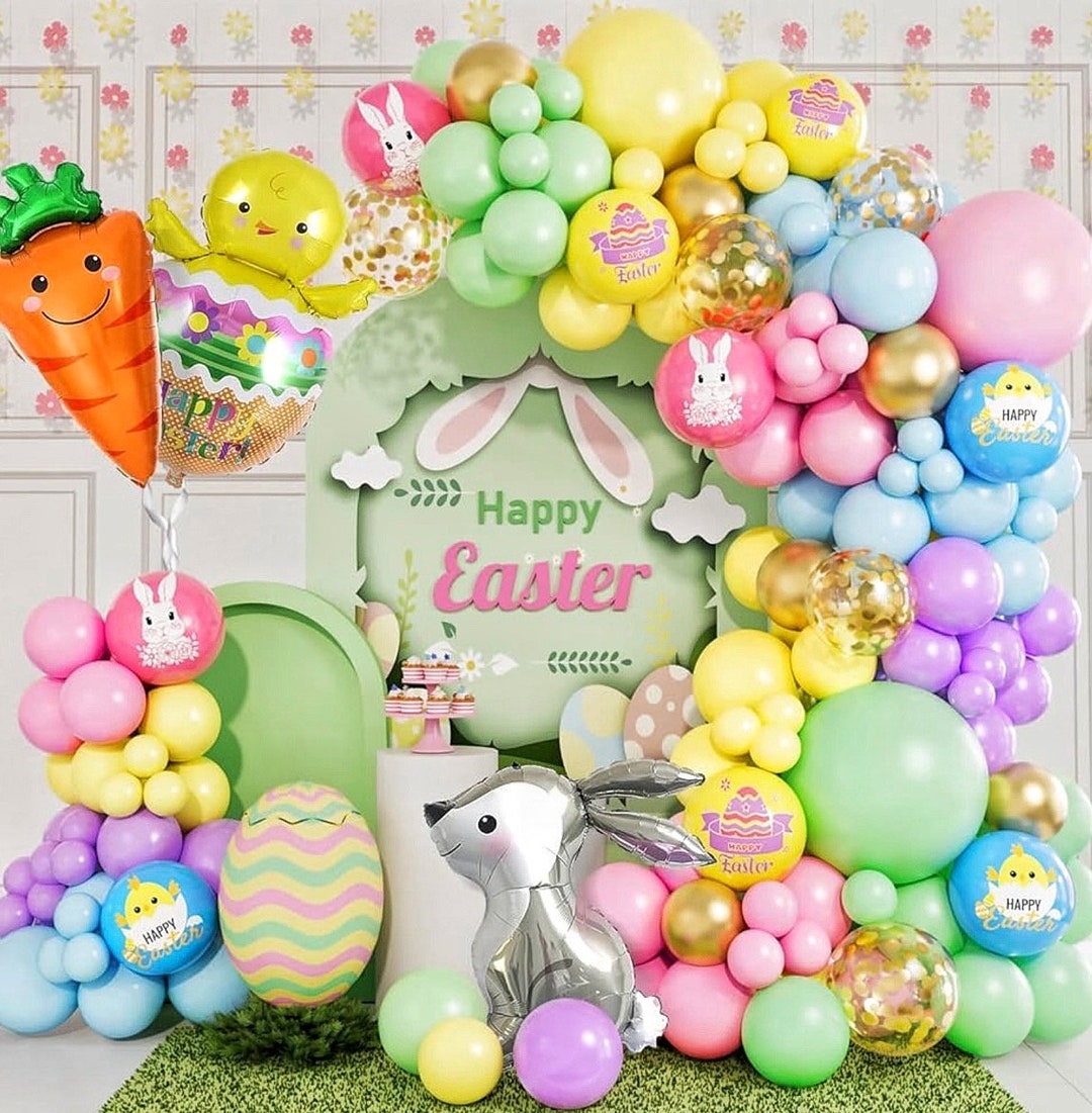 Easter Balloon Garland Arch Kit 150pcs Pink Purple Blue Yellow Balloons ...