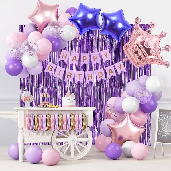 Pink and Purple Party Decorations - Etsy
