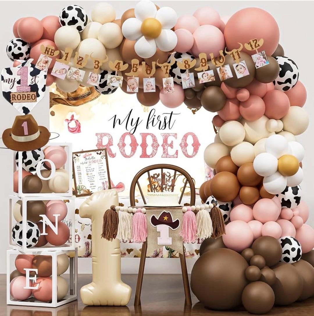 My 1st Rodeo Birthday Decorations Girl, Western Cowgirl First Birthday ...