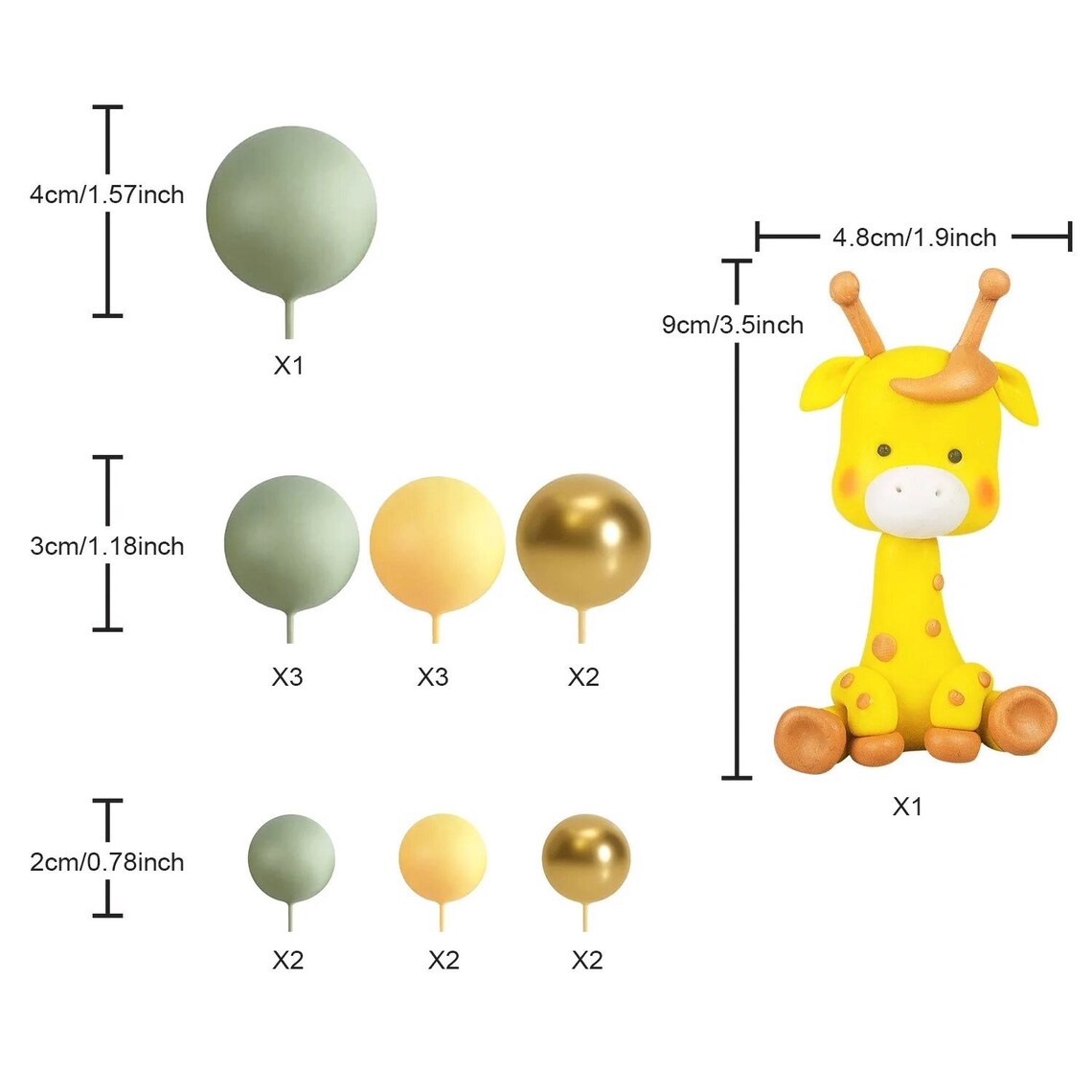 Safari Animal Cake Toppers | Giraffe Set Cake Toppers | Themed Birthday ...