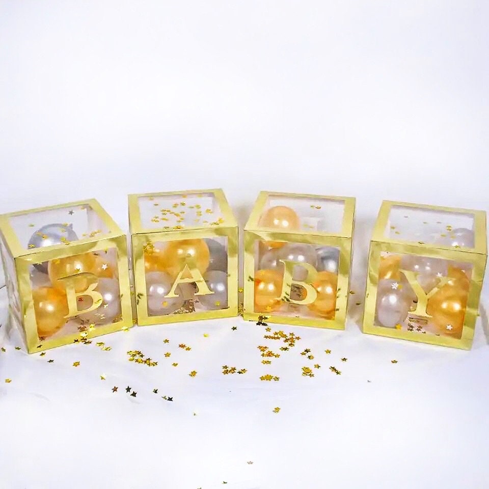 Gold Lettered Baby Boxes for Shower Decorations Perfect for Boys or ...