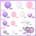 129PCS Elephant Baby Shower Balloon Arch for Girl Purple Pink Confetti ...