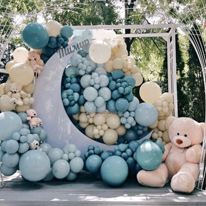 Blue Balloon Arch Kit Dusty Blue Sand White Balloons for Baby Shower ...